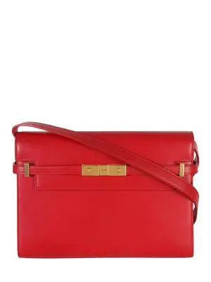 Saint Laurent Calfskin Manhattan Shoulder Bag - Red