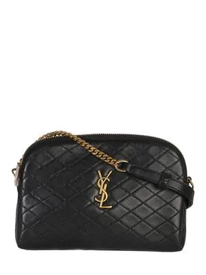 Saint Laurent Quilted Lambskin Gaby Zipped Pouch - Black