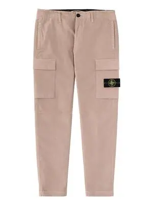 Stone Island Cargo Pants With Logo Patch - Beige