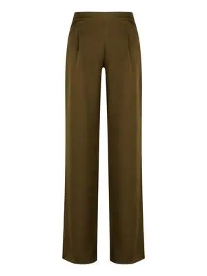 Max Mara Envers Satin Tailored Pants - Green