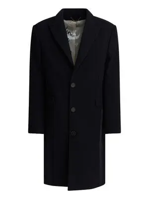 GOLDEN GOOSE Single-breasted Wool Coat - Blue