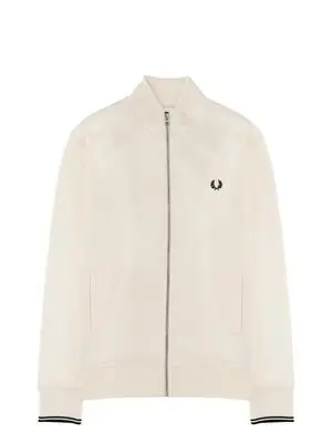 Fred Perry Sweatshirt With Logo And Zipper - Powder