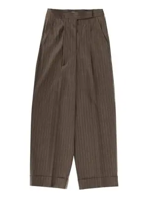 Max Mara Pinstripe Wide Leg Trousers - Brown