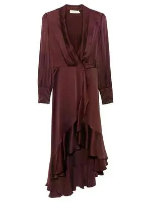 ZIMMERMANN Ruffled Wrap Midi Dress
