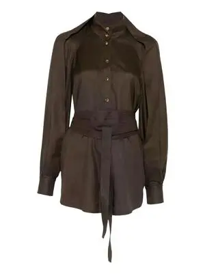 Zimmermann Tie-waist Shirt - Brown