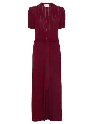 ERIC BOMPARD Ribbed Belted Maxi Dress