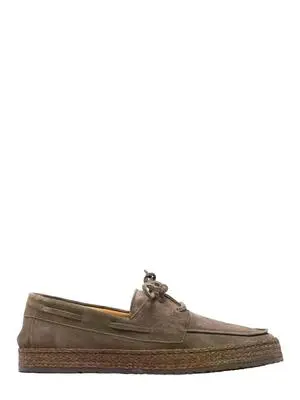 CALCE Flat Boat Shoes - Brown