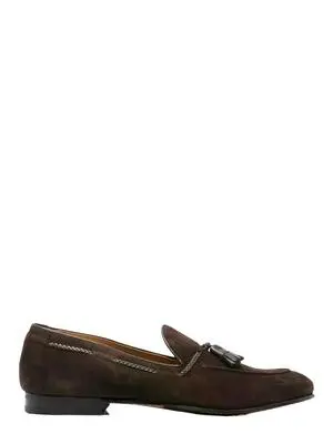 CALCE Tassel Trim Loafers - Brown
