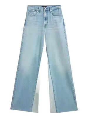 7 For All Mankind Flared Contrast Panel Jeans - Blue