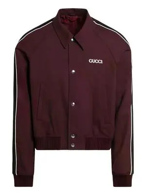 Gucci Logo-embroidered Bomber Jacket - Red