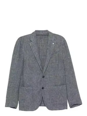LUIGI BIANCHI Button Pin Blazer - Blue