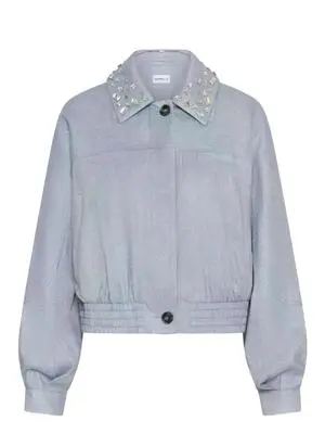 Marella Embellished Cropped Jacket - Blue