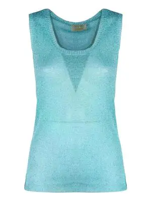 Pho Firenze Sleeveless Round-neck Top - Blue