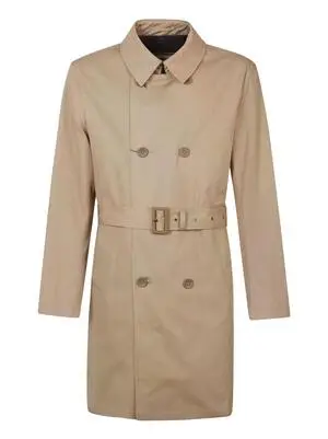 Herno Double-breasted Belted Coat - Neutrals