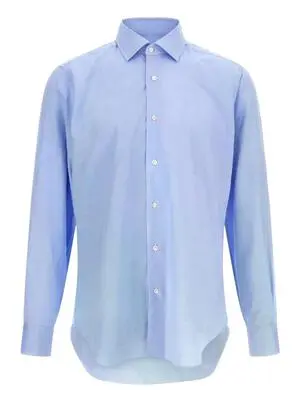 BARBA NAPOLI Oxford Cotton Shirt - Blue