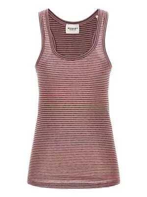 MARANT ETOILE Thea Striped Tank Top - Pink