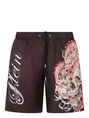 Philipp Plein Skull-print Shorts - Brown