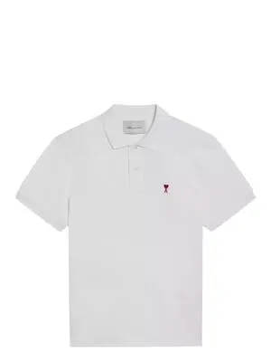 Ami Piqué Polo Shirt - White
