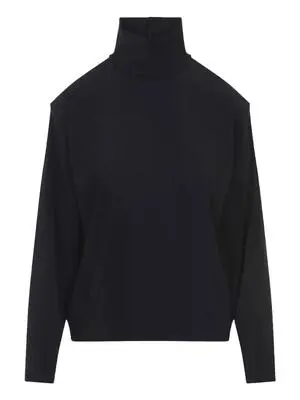 Saint Laurent Roll Neck Top - Black