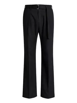 Attachment Pinstriped Belted Trousers - Black