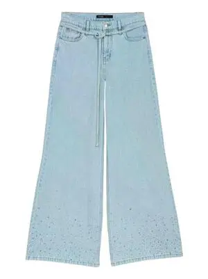 Maje Tie-waist Wide Leg Jeans - Blue