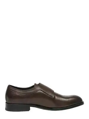BOSS Limber Almond-toe Monk Shoes - Brown