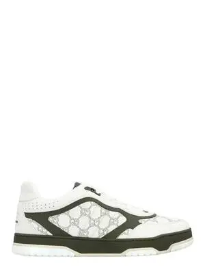 Gucci Gg Motif Leather Sneakers - White