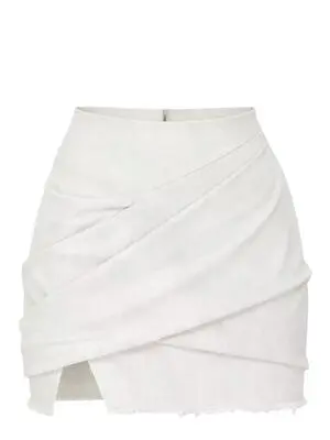 Rick Owens Draped Mini Skirt - White