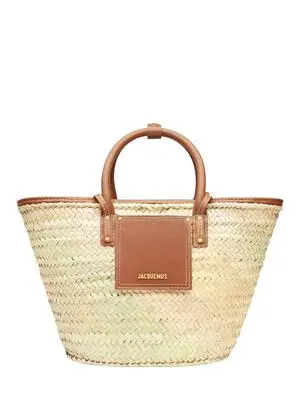 Jacquemus Soli Straw Tote Bag - Neutrals
