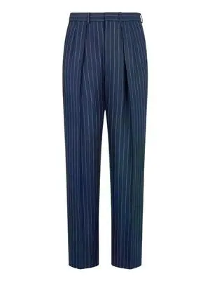 TOM FORD Striped Pleated Trousers - Blue