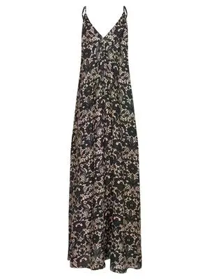 GIANLUCA CAPANNOLO Floral-print V-neck Maxi Dress - Black