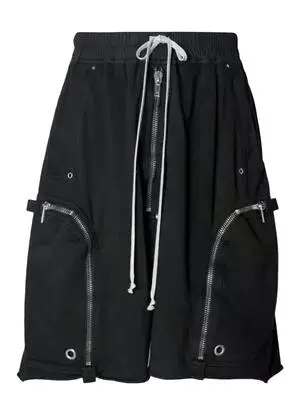 Rick Owens Bauhaus Pods Shorts With Zip Detail - Black