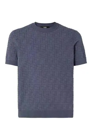 Fendi Embossed Crew-neck T-shirt - Blue