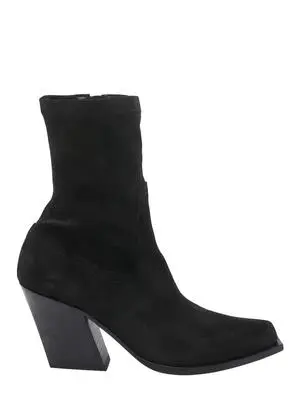VIC MATIE Leather Ankle Boots - Black