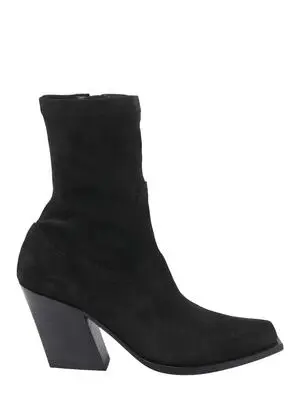 VIC MATIE Leather Ankle Boots - Black