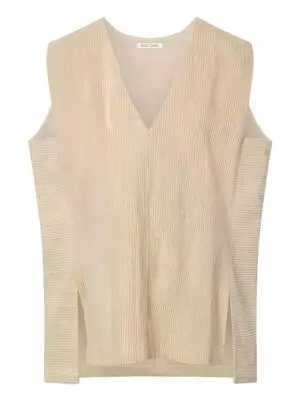 Black Crane V-Neck Corduroy Top Neutrals