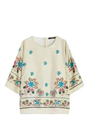 Max Mara Floral-print Blouse - Neutrals