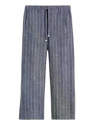 Max Mara Striped Drawstring-waist Trousers - Blue