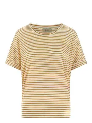 Herno Striped T-shirt With Cuffed Sleeves - Yellow