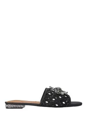 Kurt Geiger Chelsea Crystal-embellished Flat Sandals - Black