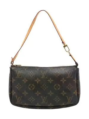 LOUIS VUITTON 2001 Monogram Pochette Accessoires Shoulder Bag - Brown