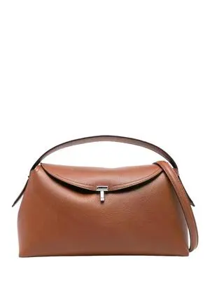 TOTEME Grained-leather Tote Bag With Tuck-lock Fastening - Brown