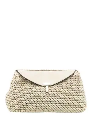 TOTEME Mini T-lock Woven Clutch - Neutrals