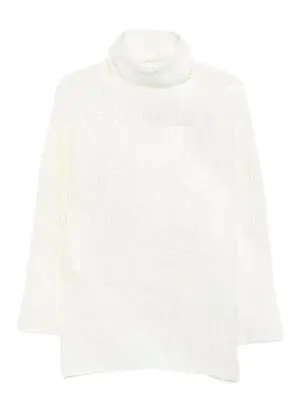TOTEME Waffle Knit Turtleneck Sweater - White