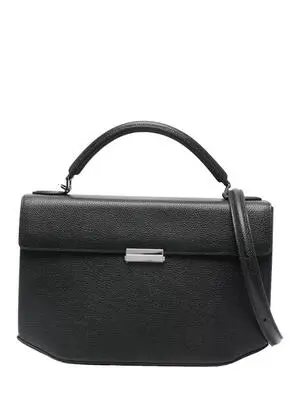TOTEME Grained-leather Top-handle Tote - Black