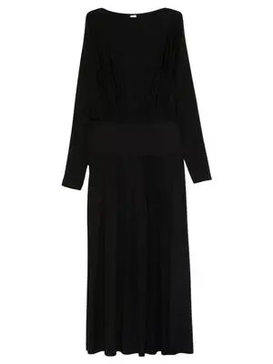 TOTEME Boat-neck Midi Dress - Black