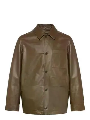 YVES SALOMON Button Leather Shirt
