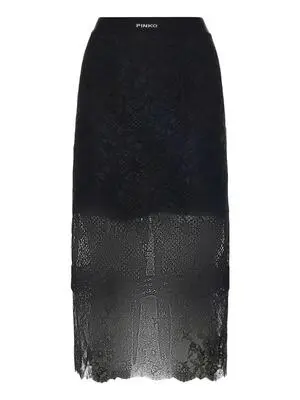 Pinko Lace Midi Skirt - Black