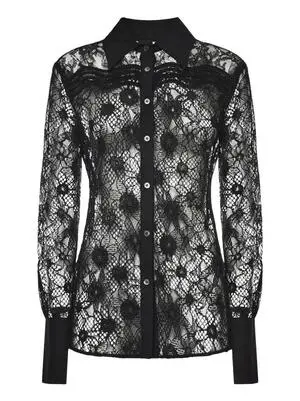 Pinko Flower Lace Shirt - Black