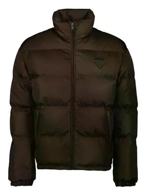 Prada Zip Puffer Jacket - Brown